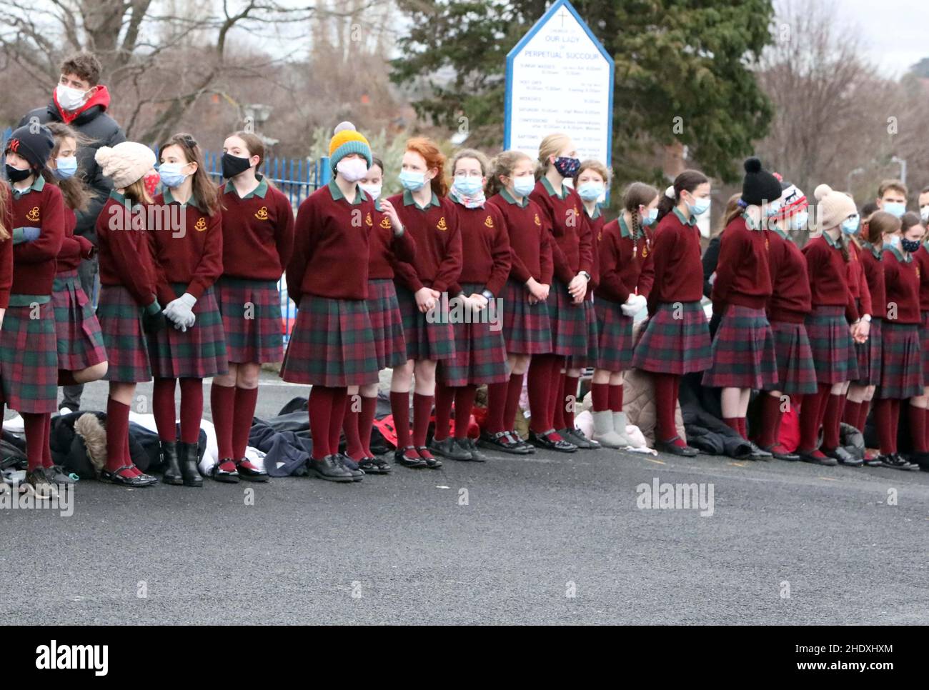 Mourners attend the funeral of Aoife Beary at Our Lady of Perpetual ...
