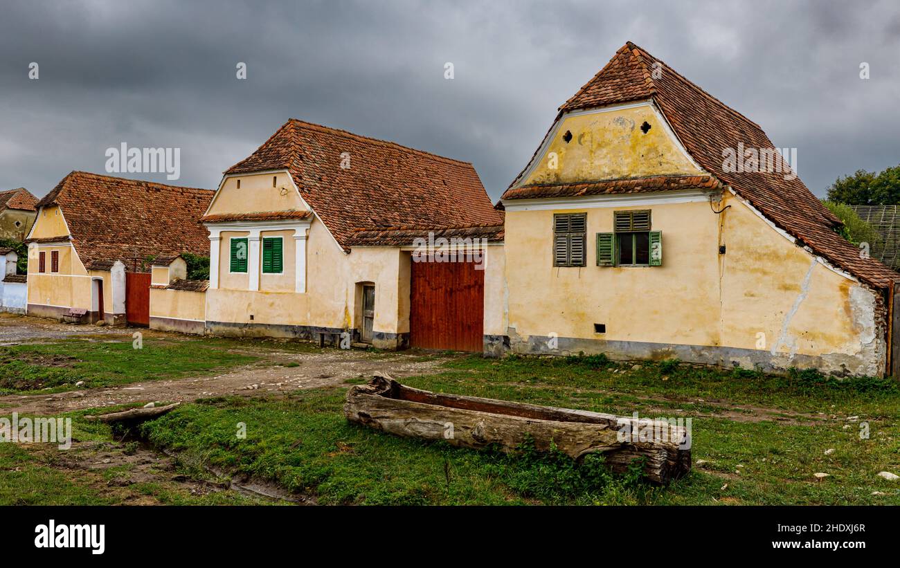 The village farm houses of Viscri in Romania Stock Photo - Alamy