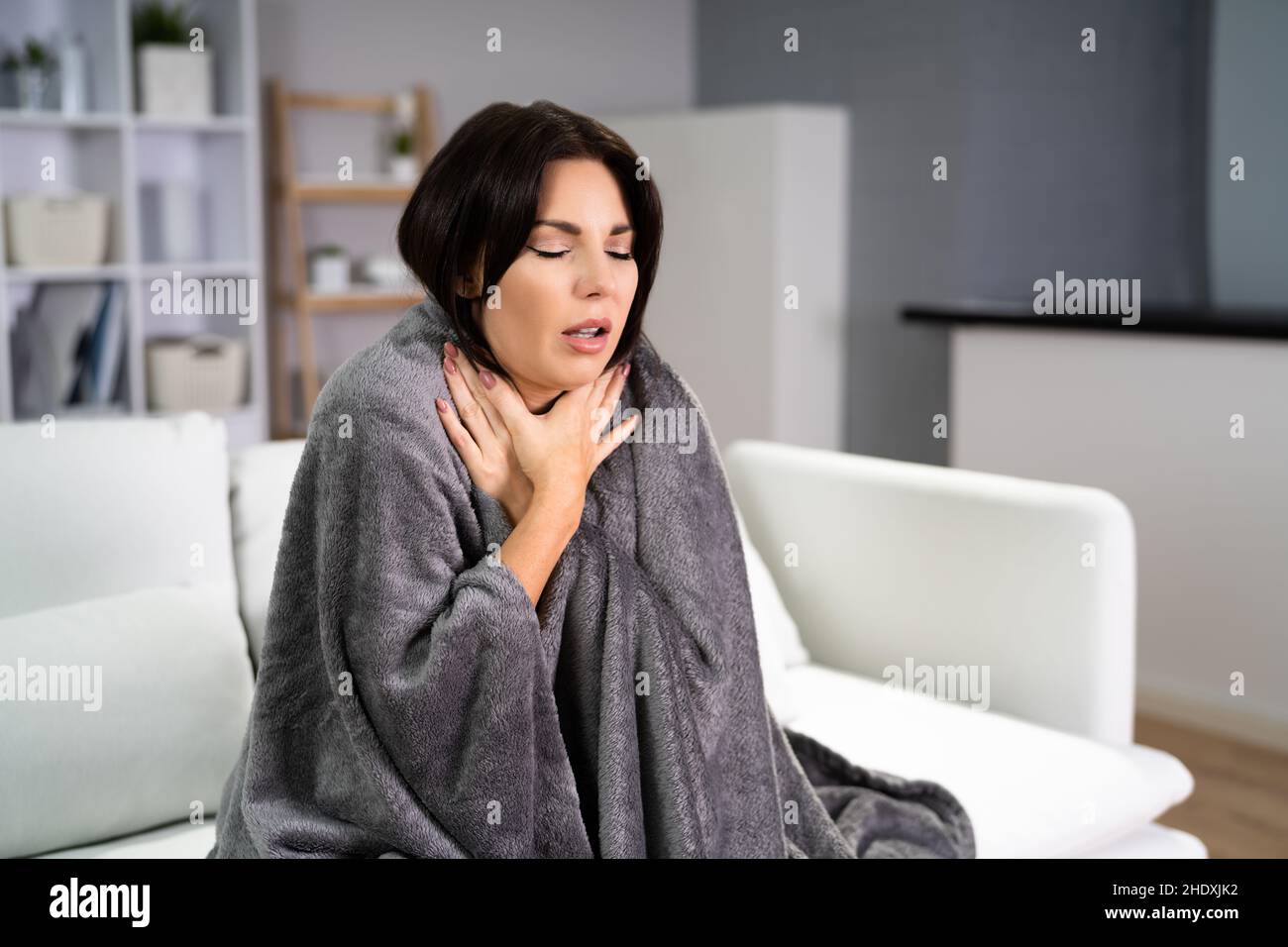 Catarrh Illness Disease And Flu Virus. Woman With Infection Stock Photo ...