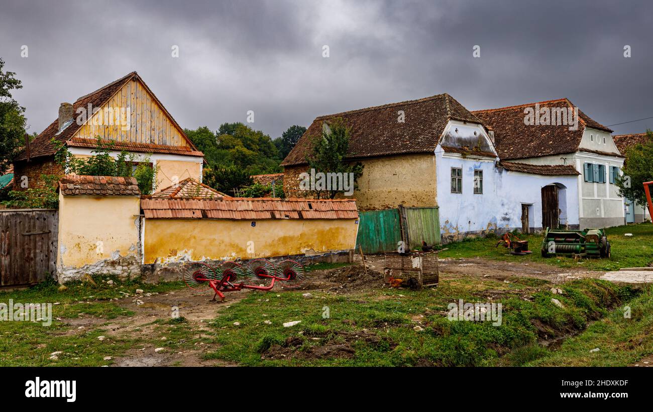 The village farm houses of Viscri in Romania Stock Photo - Alamy
