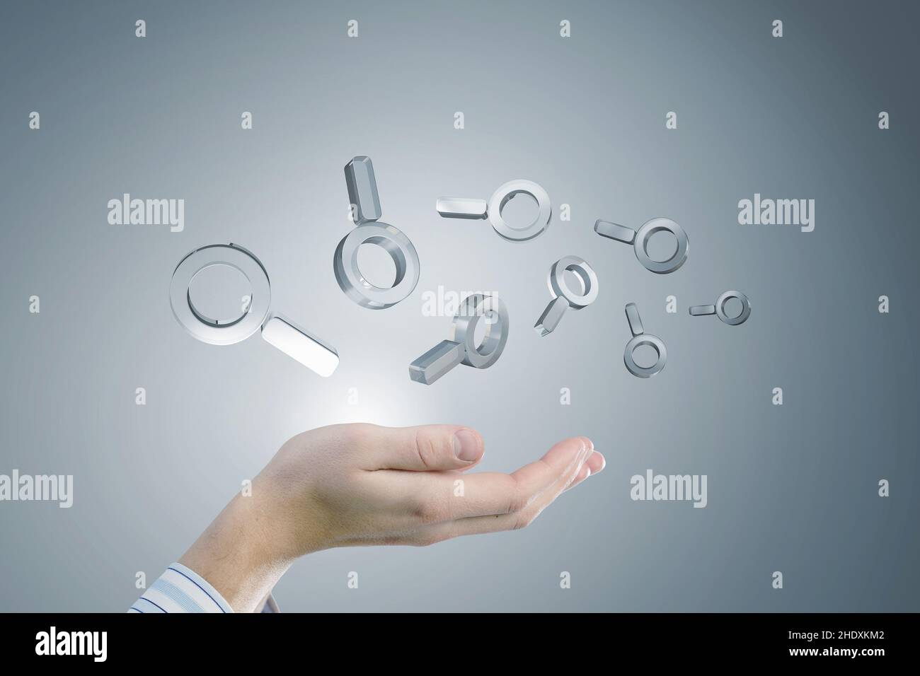 Magnifying glass search button hi-res stock photography and images - Alamy