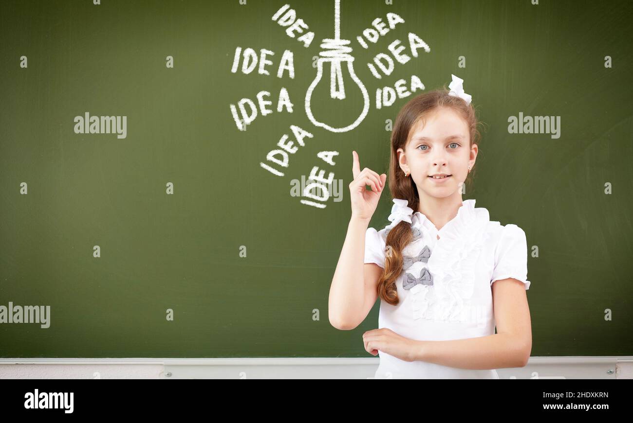 ideas, solution, schoolgirl, brainstorming, idea, feedback, result ...