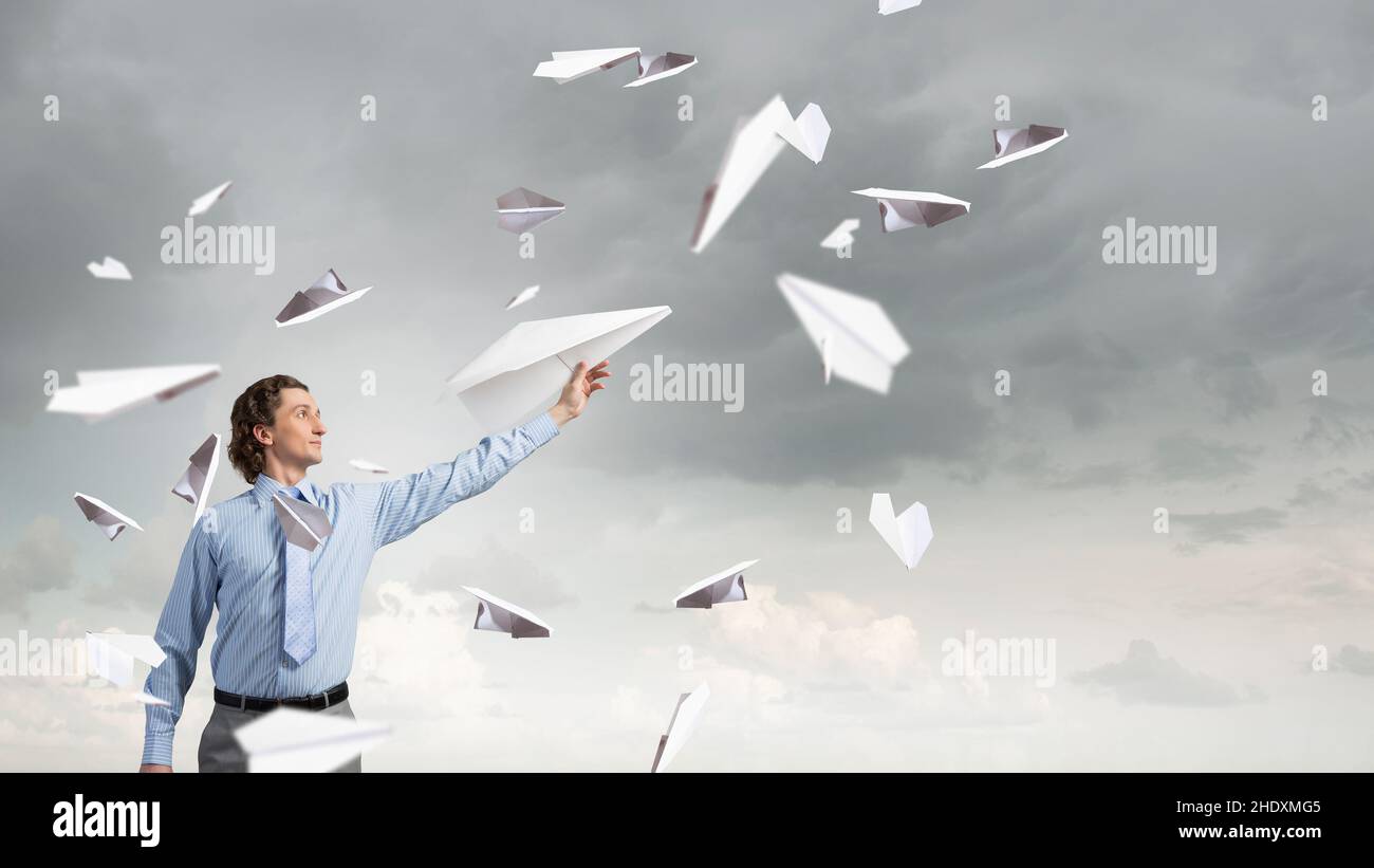 flying, launch, paper airplanes, fly, to fly, launchs, plane Stock ...