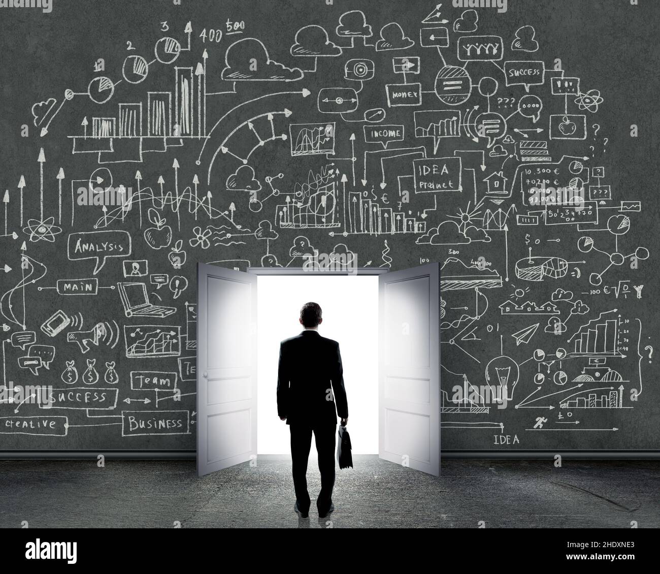 businessman, chaos, development, strategy, diagram, brainstorming ...