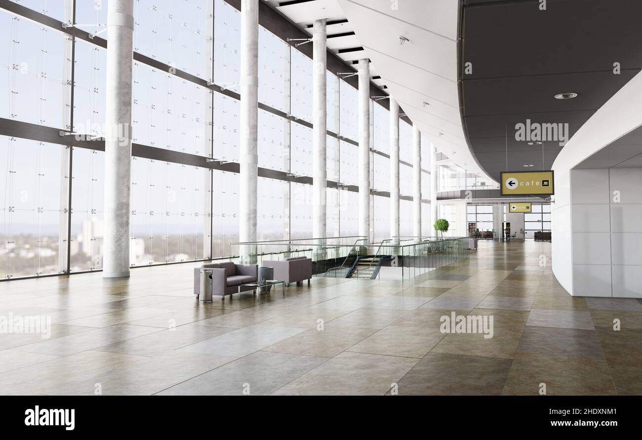 office building, entrance hall, corridor, office buildings, service ...