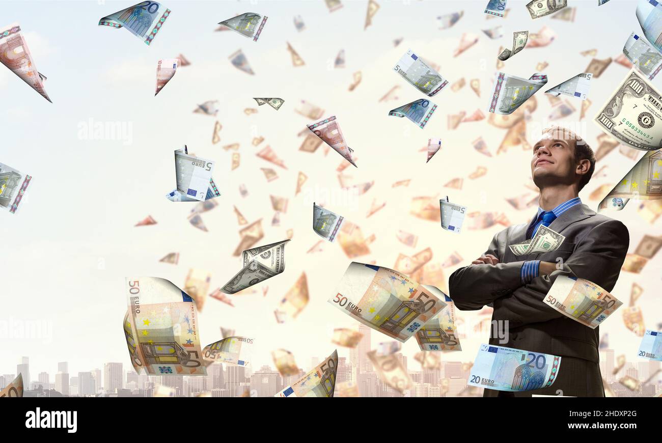 winning, money rain, money rains Stock Photo - Alamy