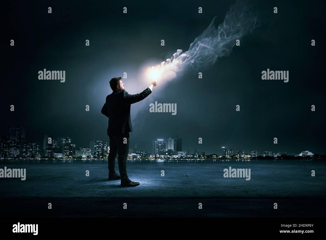 darkness, light rocket, danger signal, light rockets, danger signals ...