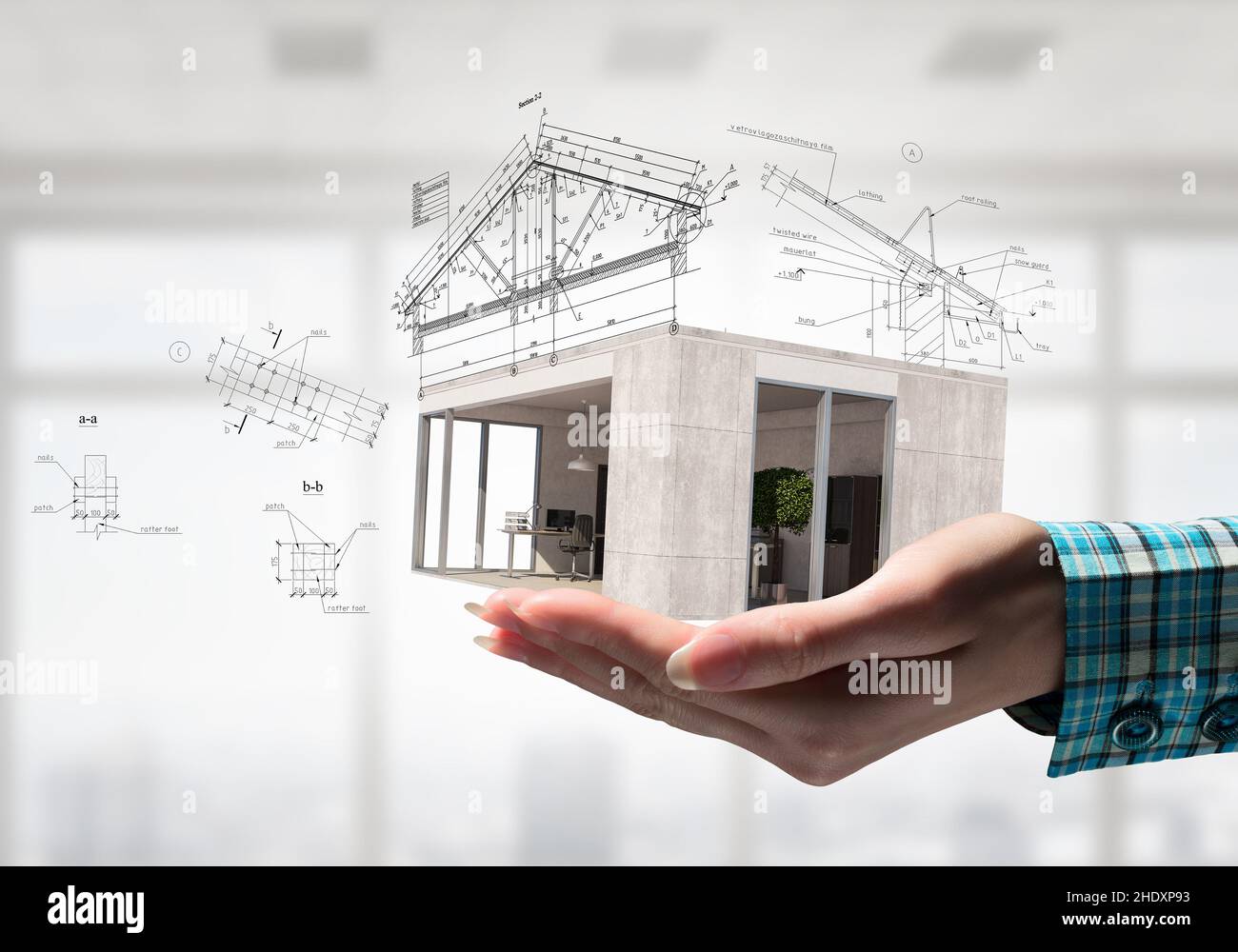 house, draft, technical drawing, houses, drafts Stock Photo - Alamy
