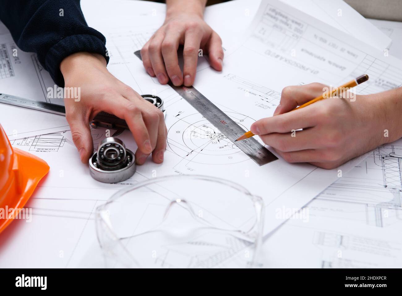 engineer, ball bearing, technical drawing, engineers Stock Photo - Alamy
