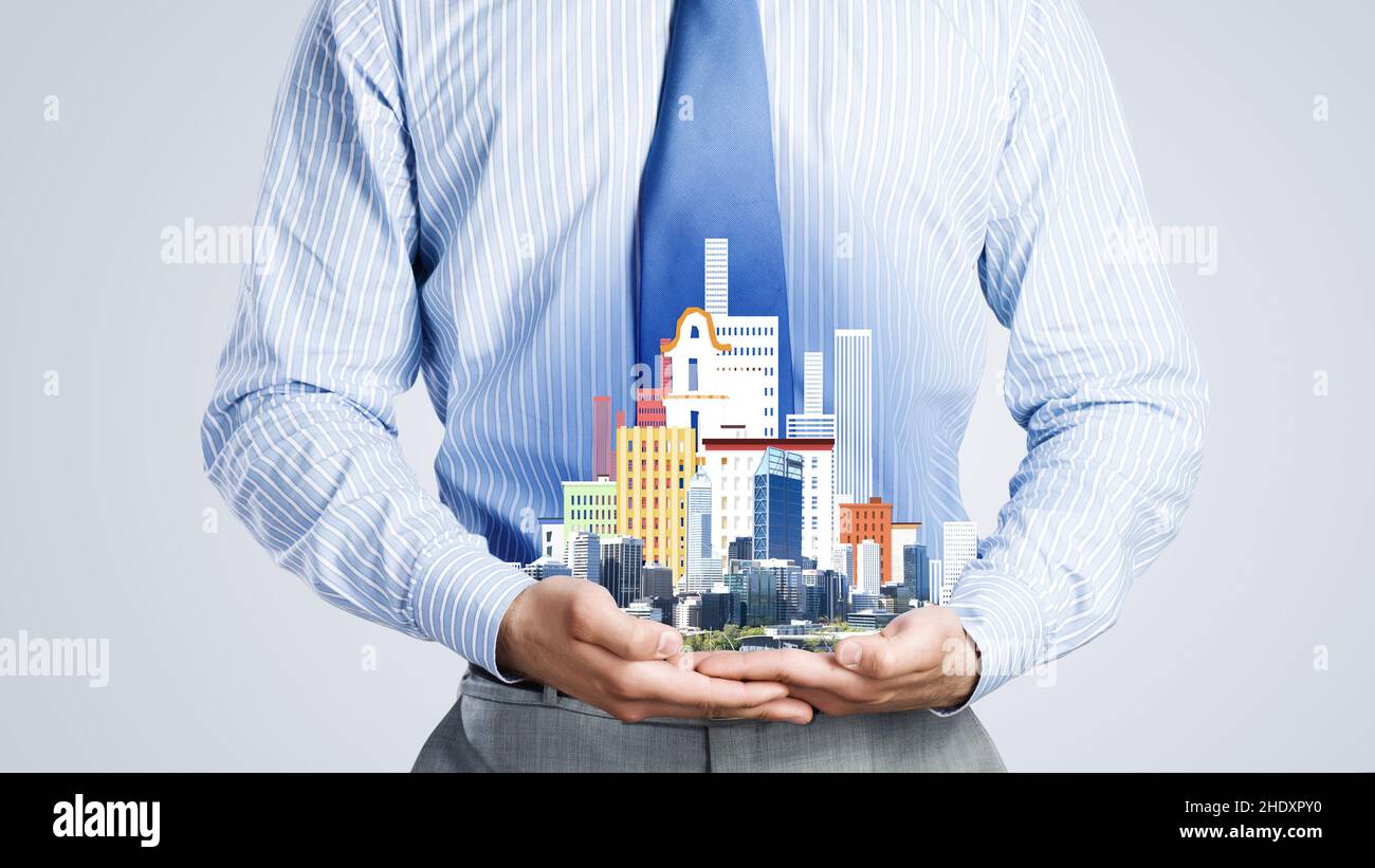 real estate market, city development, office block, housing, real ...