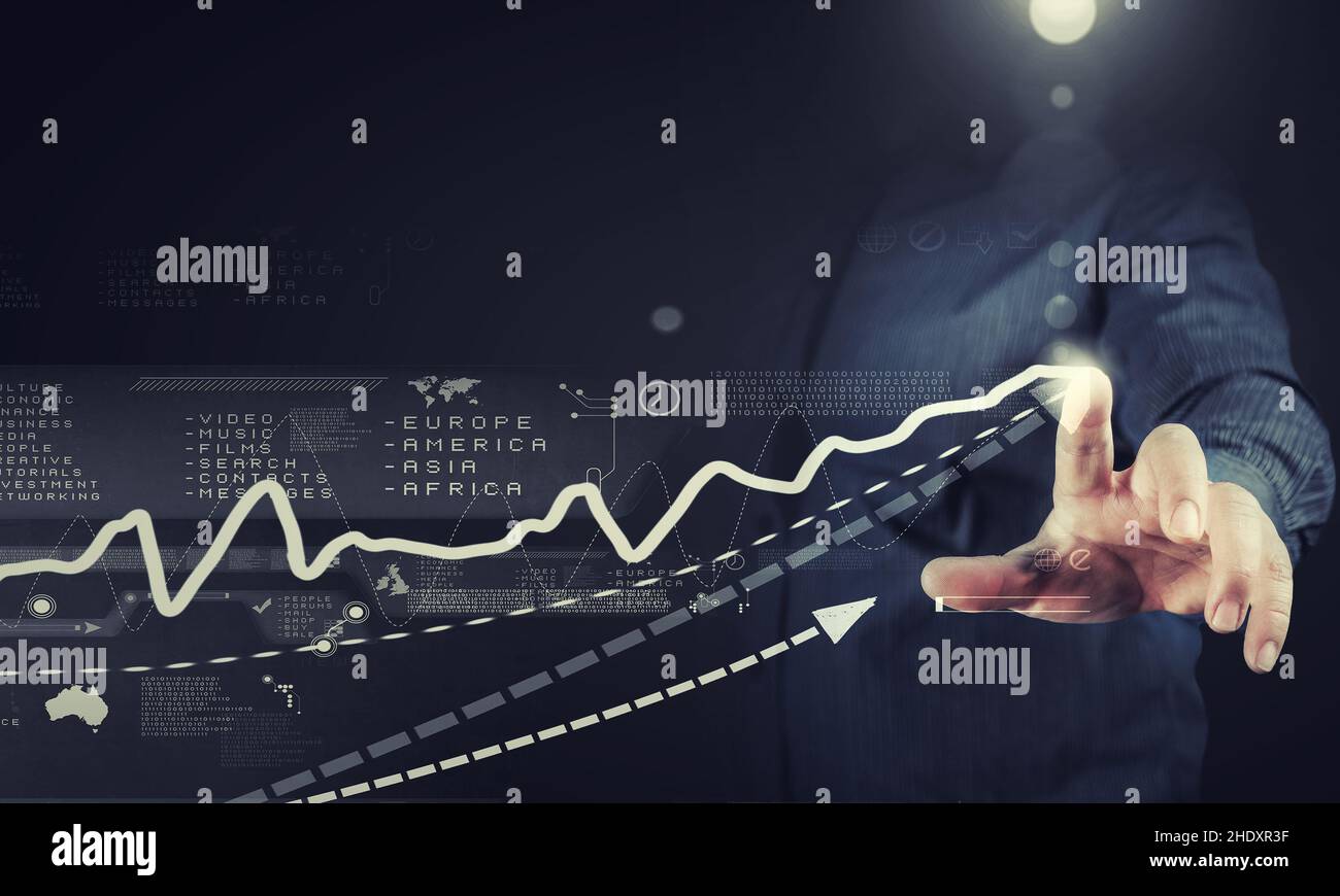 business, world economy, touchscreen, chart, interface, corporate ...