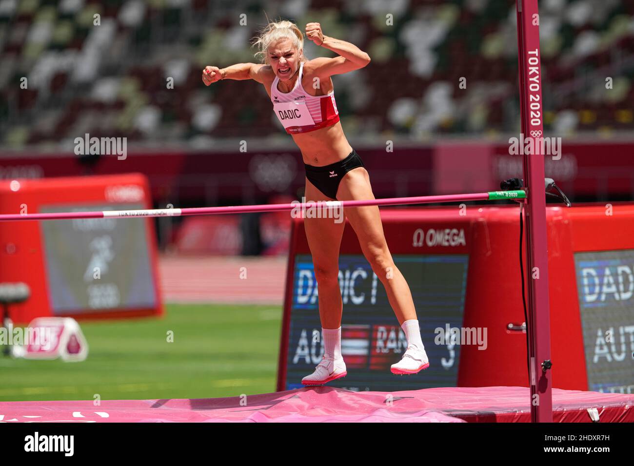 Ivona Dadic participating in the High Jump of the heptathlon at the ...
