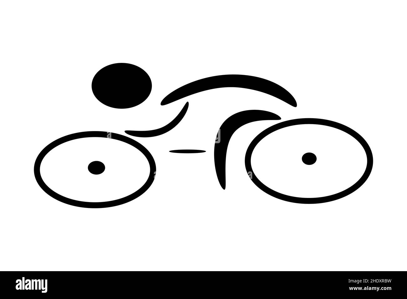Cyclist logo isolated on a white background. A simple bike icon. Biker ...