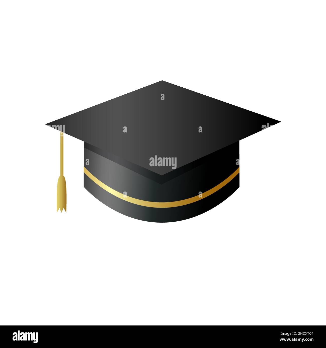 Vector black graduate cap with gold tassel isolated on white background ...