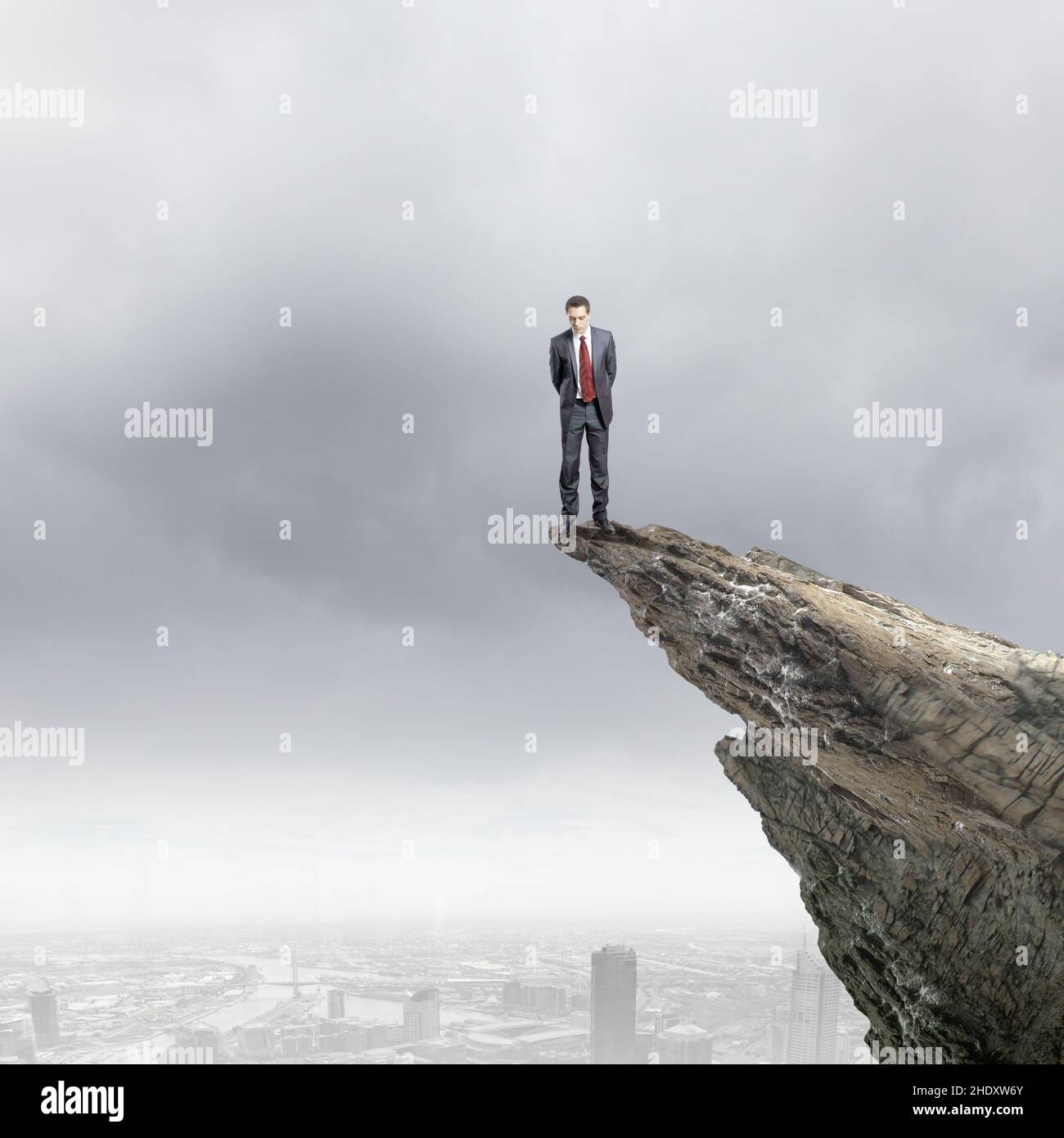 businessman, danger, conquering adversity, acrophobia, boss ...