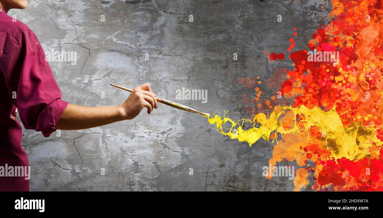 multi colored, paintbrush, paint, painting, multi coloreds, paintbrushs ...