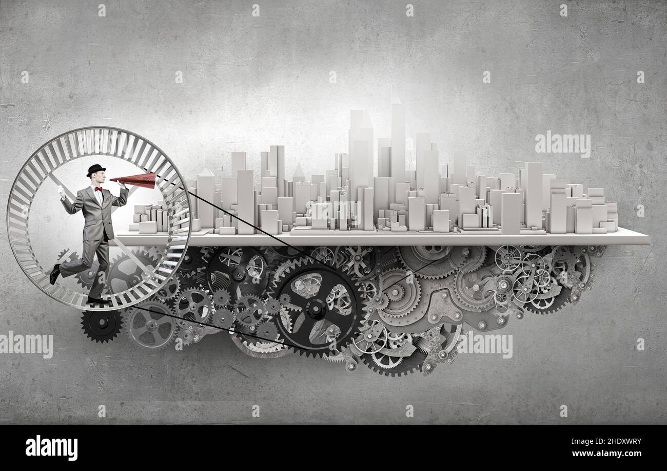 clockworks, future, metropolis, drive, advertising, steampunk ...