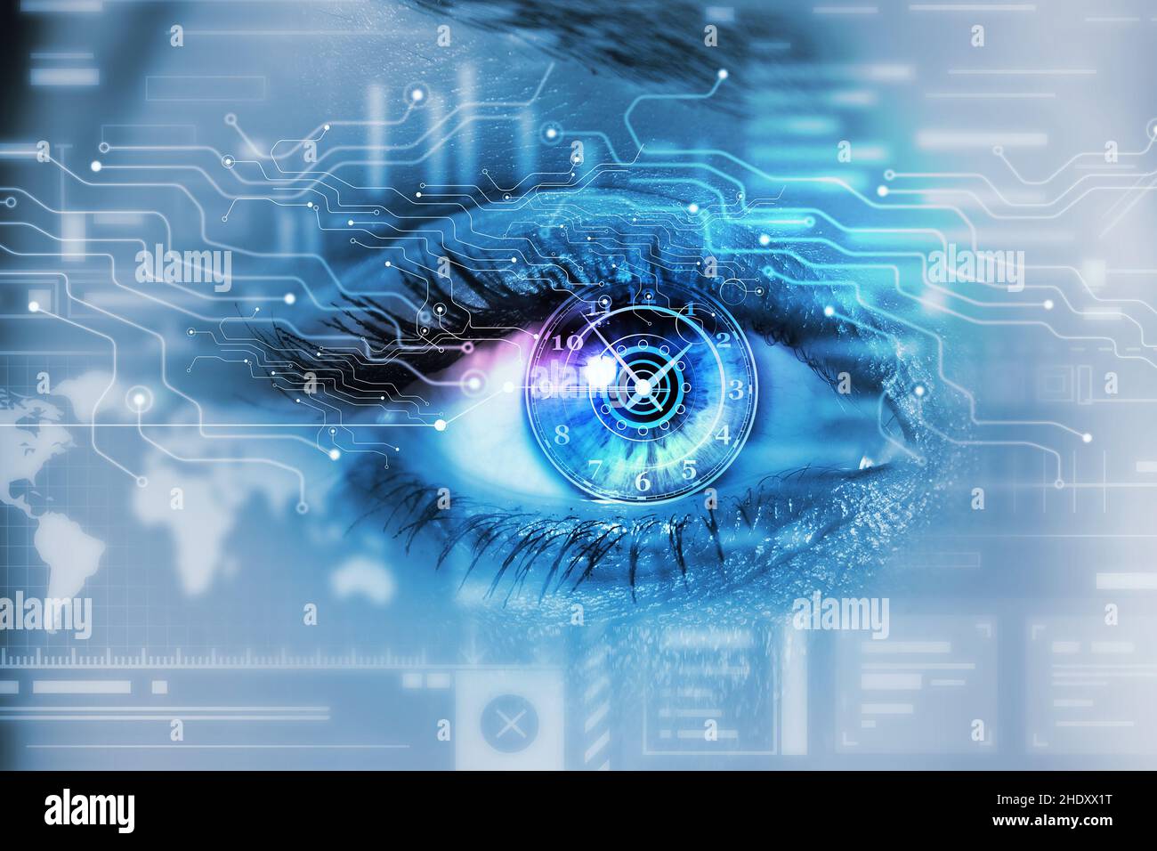 clock, eye, coding, scanners, clocks, eyes Stock Photo - Alamy