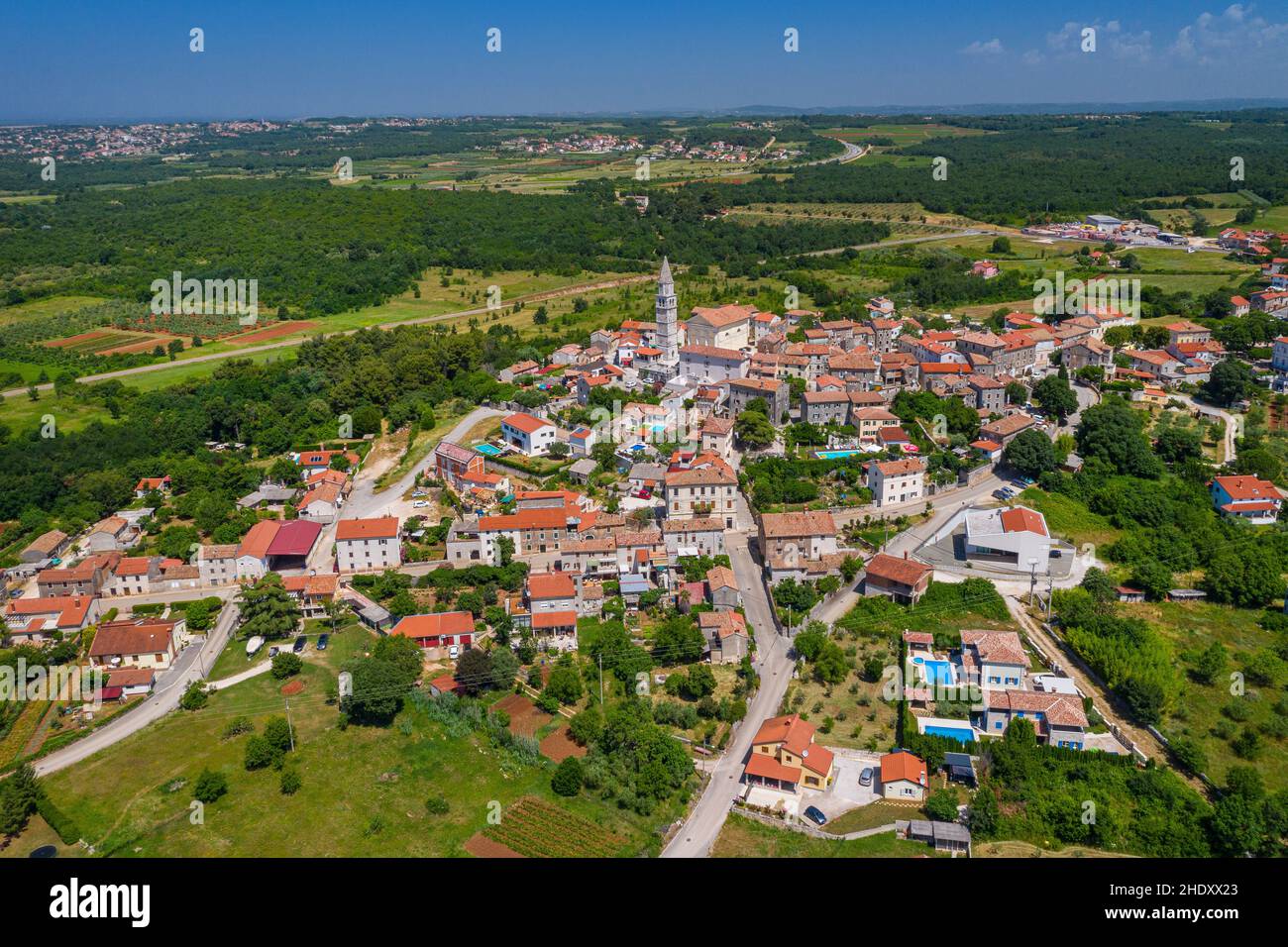 Višnjan from air Stock Photo - Alamy