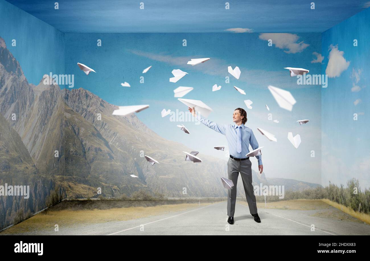 businessman, aspiration, exhaustion, paper airplanes, boss, businessmen ...