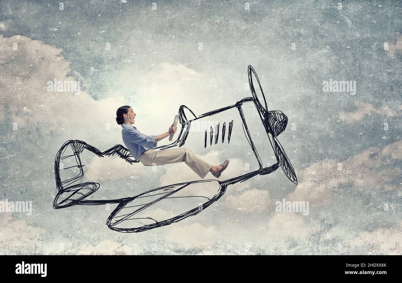 dreams, retro, flying, propeller machine, pilot, dream, dreaming, old ...