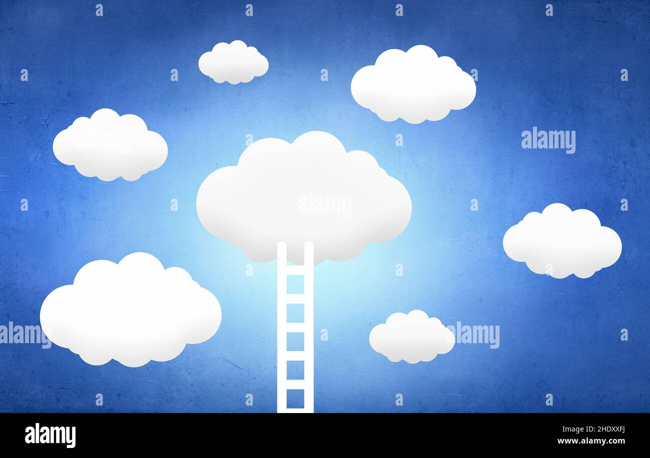 clouds, ladder, ladder of success, cloud, ladders Stock Photo - Alamy