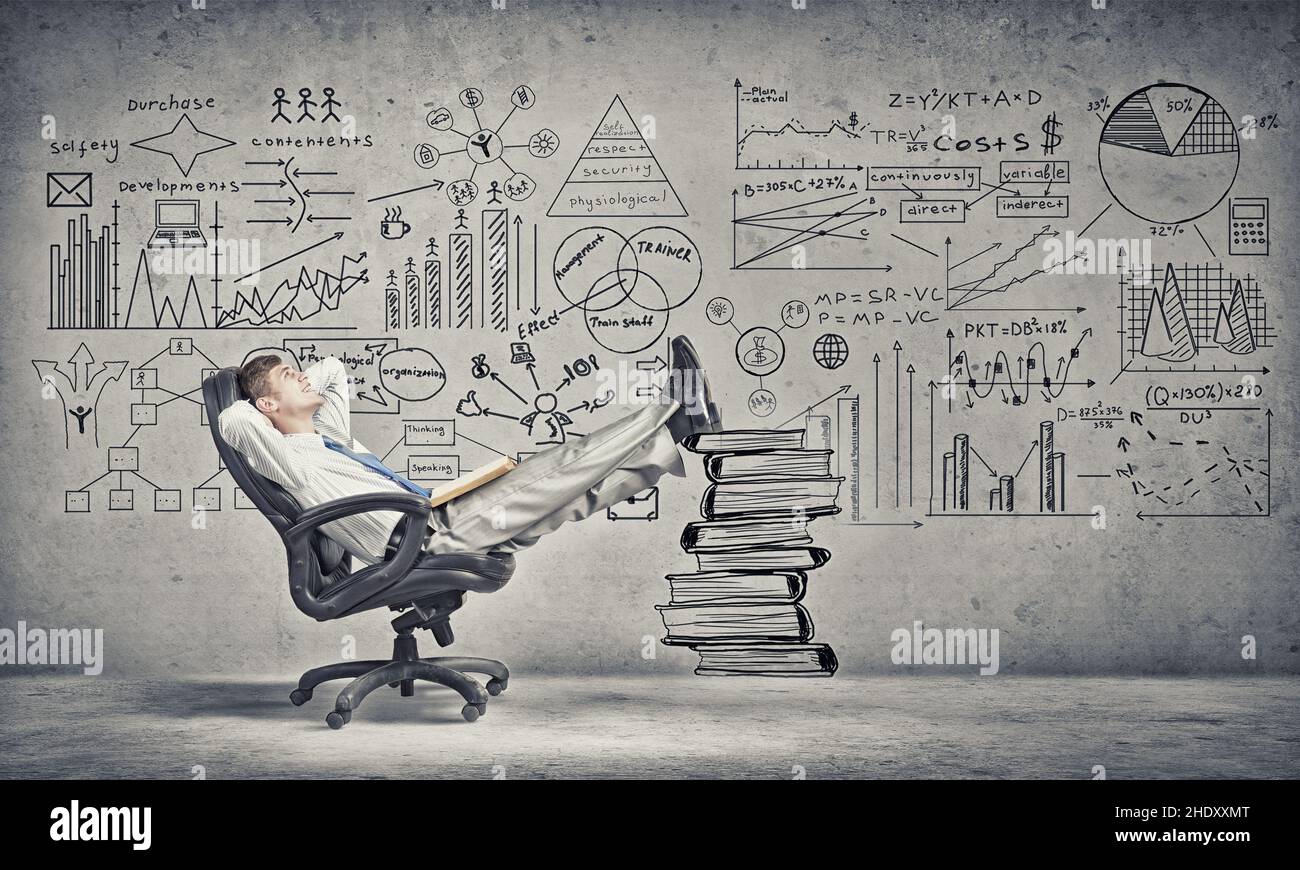 businessman, relaxed, ideas, mind mapping, boss, businessmen, executive ...