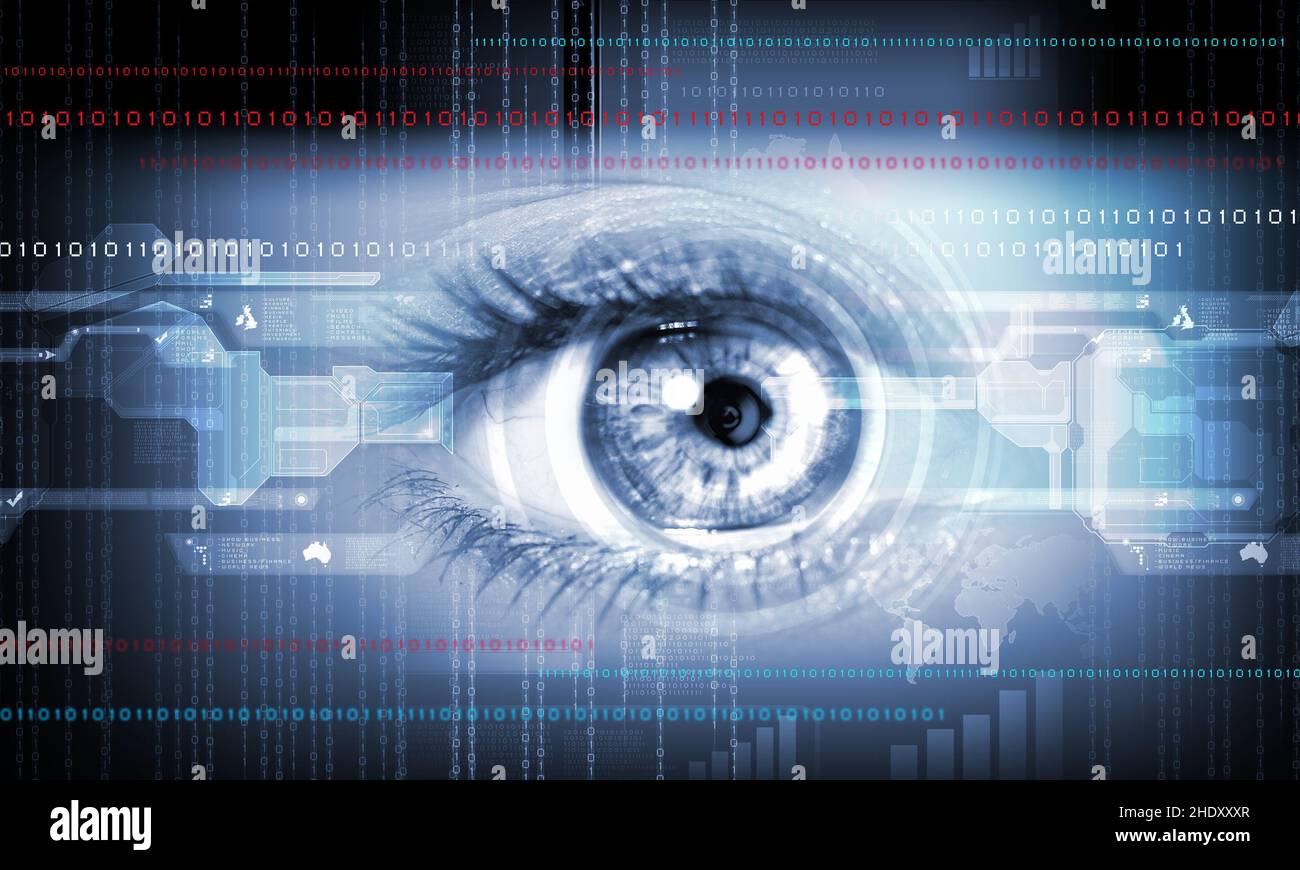 eye, monitoring, artificial intelligence, eyes, artificial intelligences, cyborg Stock Photo - Alamy