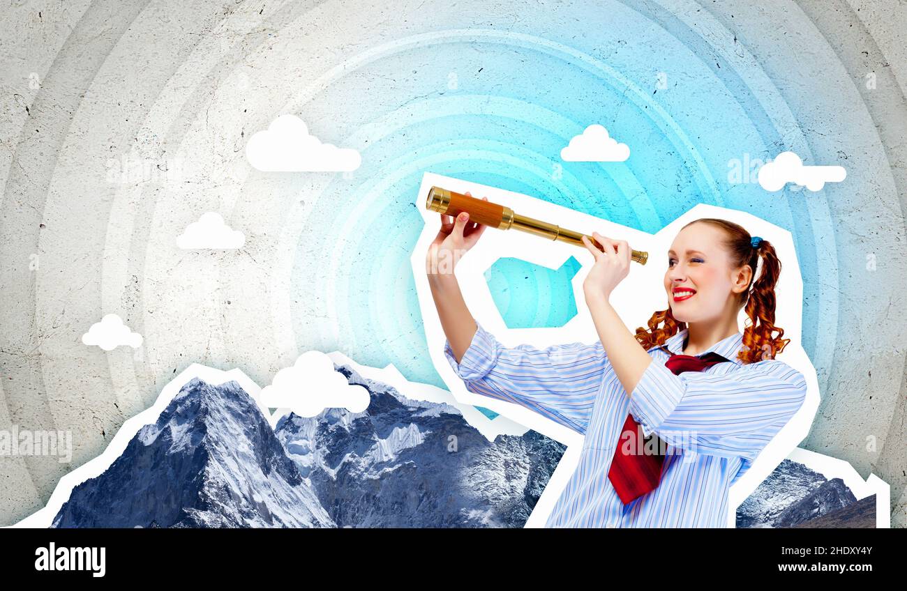 woman, mountains, discovery, telescope, female, ladies, lady, women ...