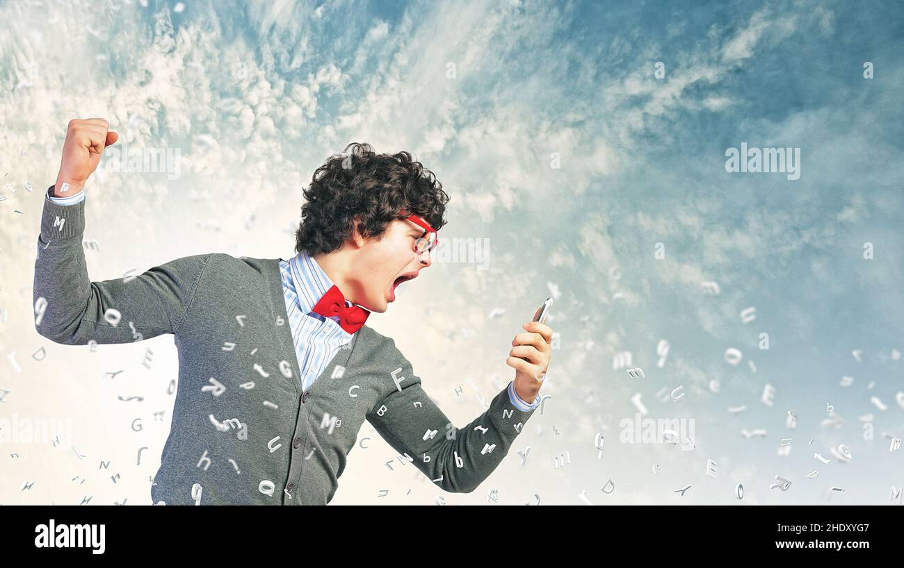 furious, bad news, nerd, information, angry, irate, nerds, swot ...