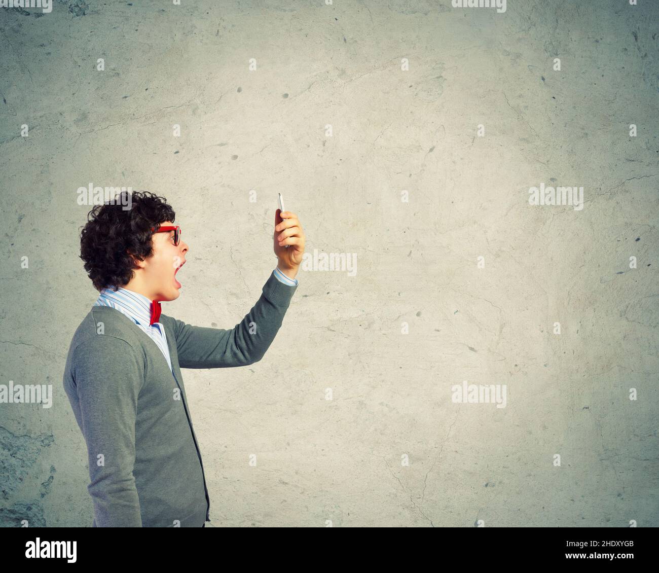 shouting, mobile, nerd, scream, screaming, shout, mobiles, nerds, swot ...