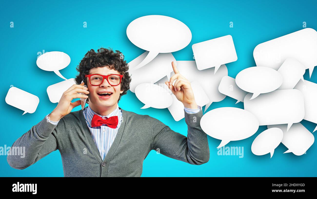 on the phone, message, gossip, speech bubble, influencer, on the phones ...