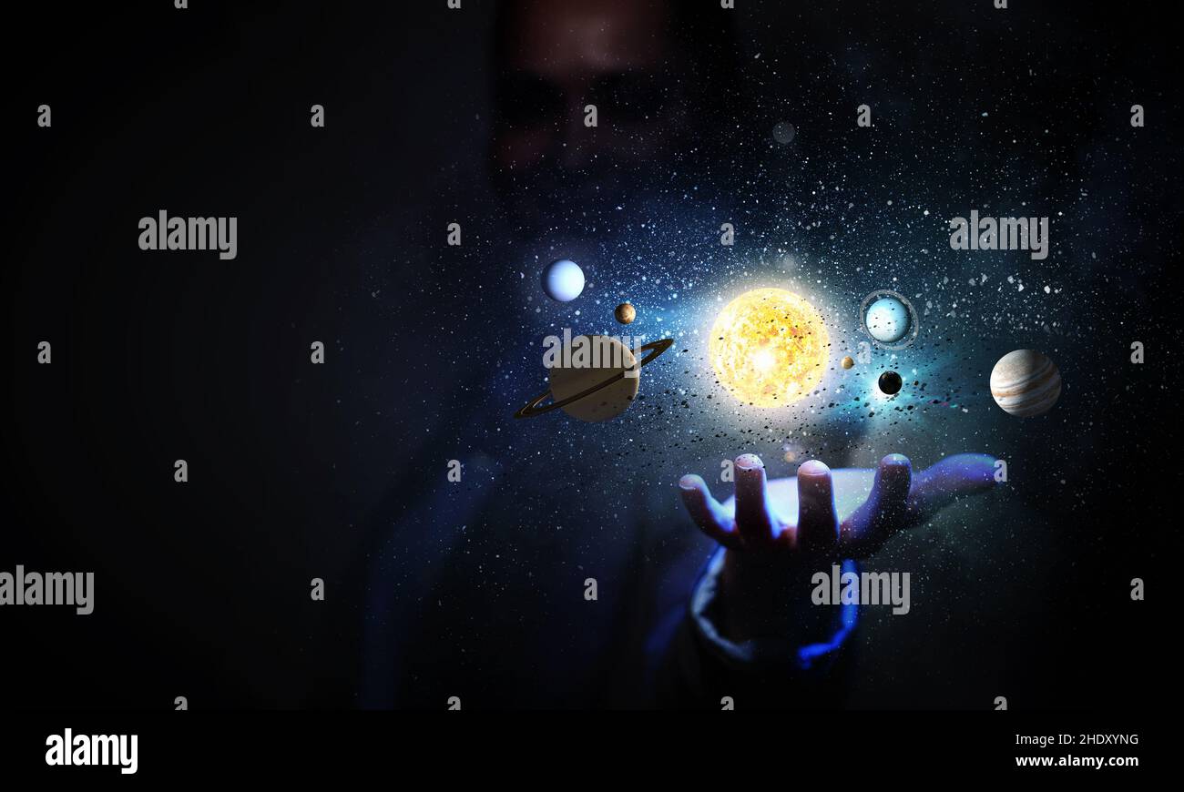 Hands and solar system planets hi-res stock photography and images - Alamy