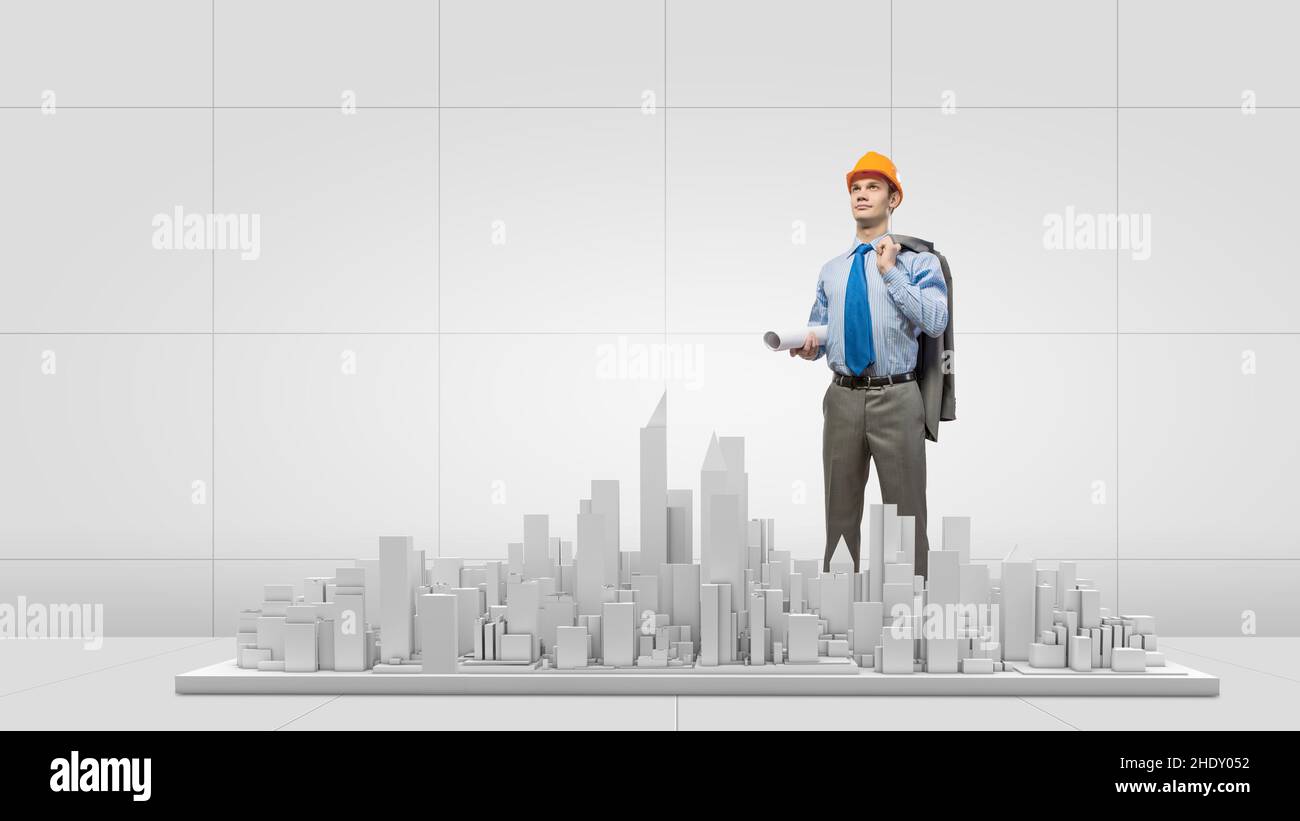 architect, draft, city model, architects, drafts Stock Photo - Alamy