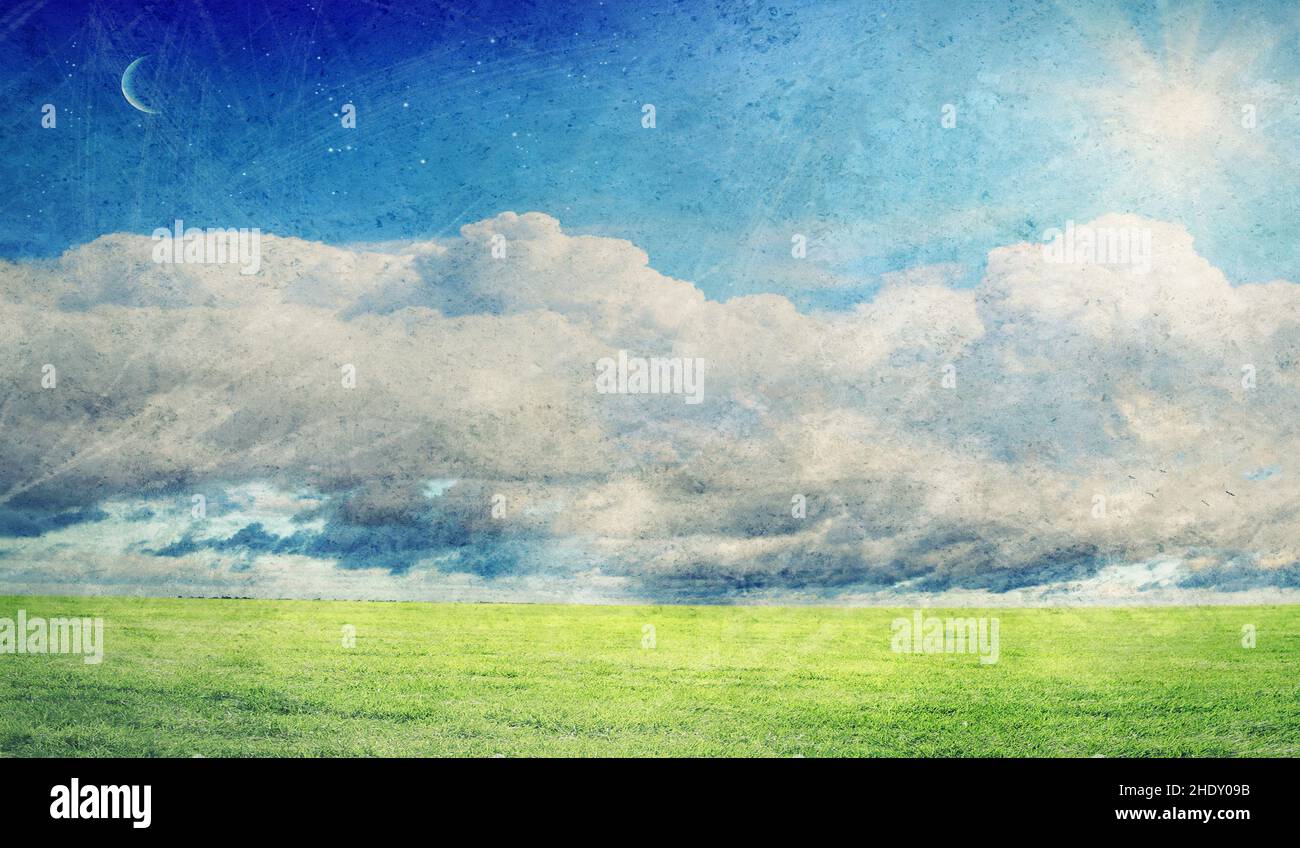 landscape, sun, moon, landscapes, rural, rural scene, scene, scenery ...