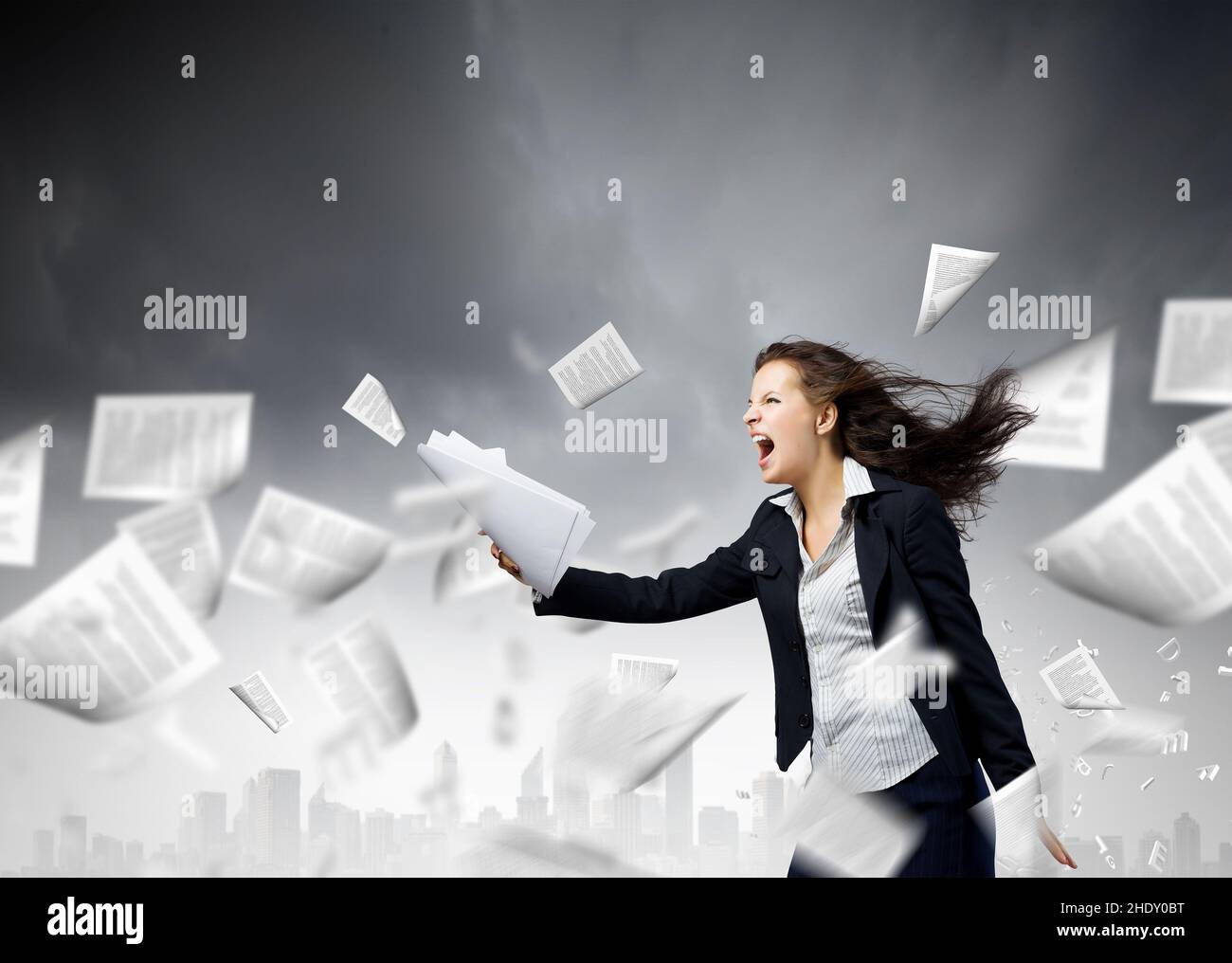 shouting, secretary, over-burdened, paperwork, scream, screaming, shout ...