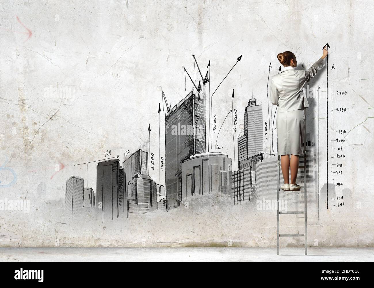 skyscraper, man made structure, statics, blueprint, high rise ...