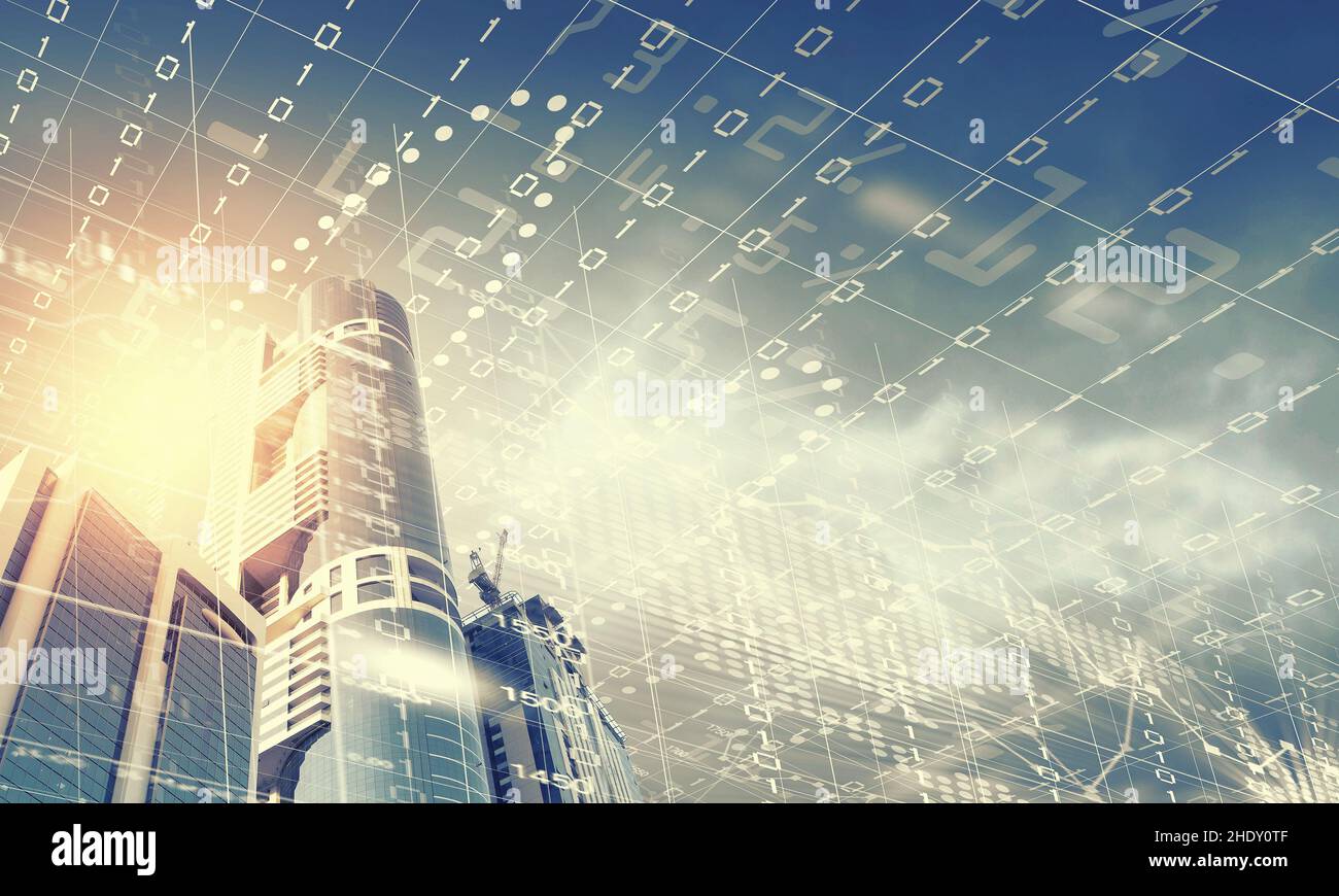 modern architecture, financial district, matrix, numbers, modern ...