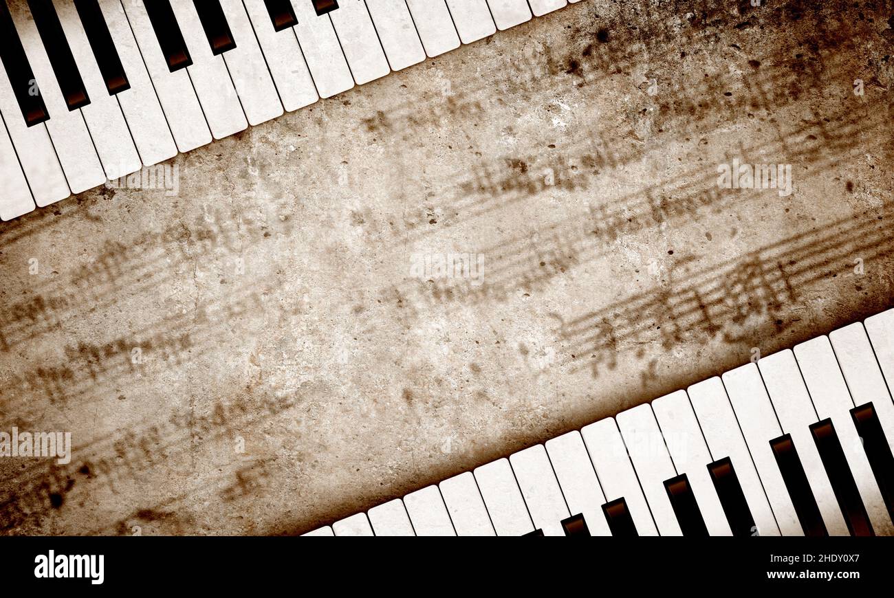 music, retro, scores, piano key, musics, old fashioned, retro style ...