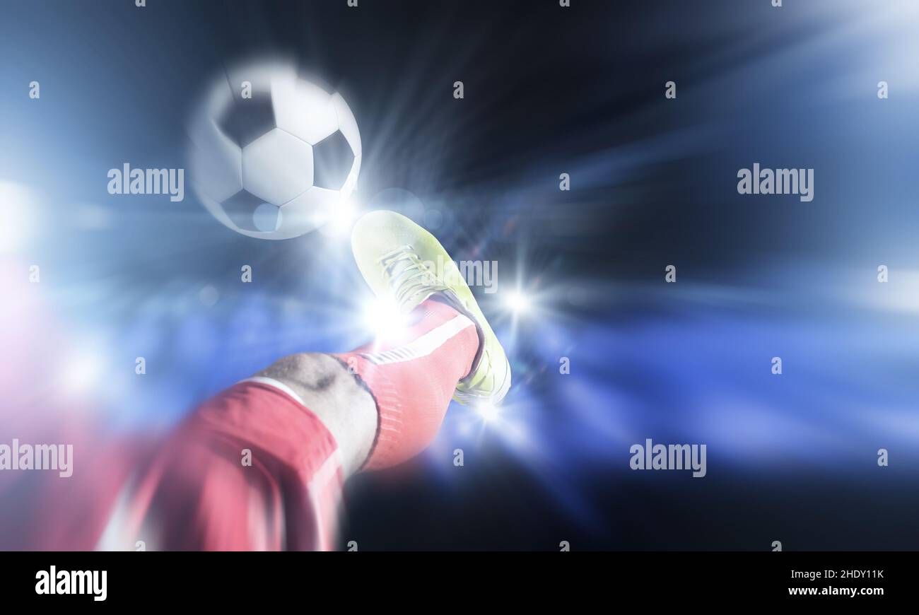 soccer, soccer player, kick, spotlight, soccers, kicker, kickers ...