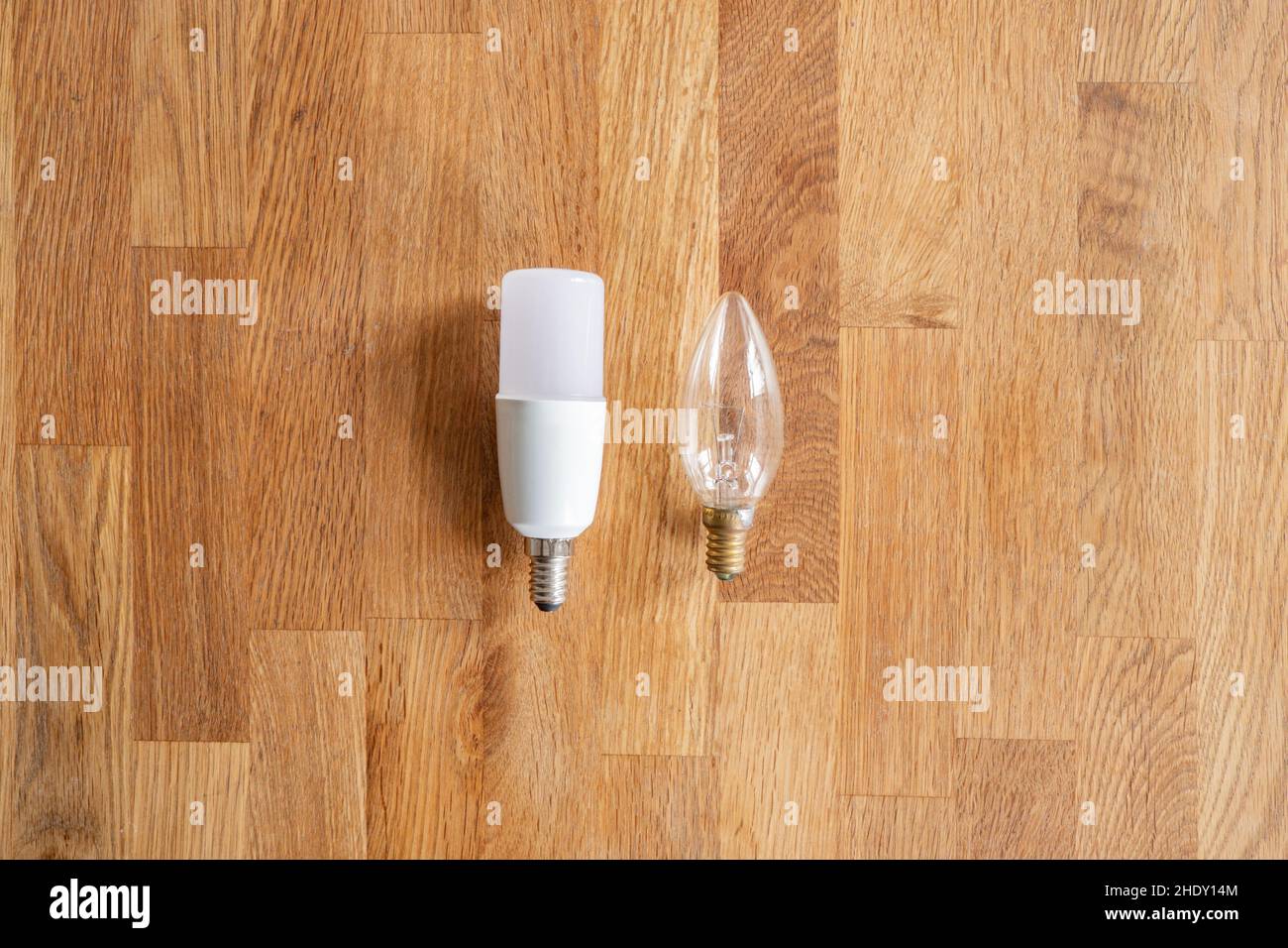 Light source LED flatlay on wood texture Stock Photo - Alamy