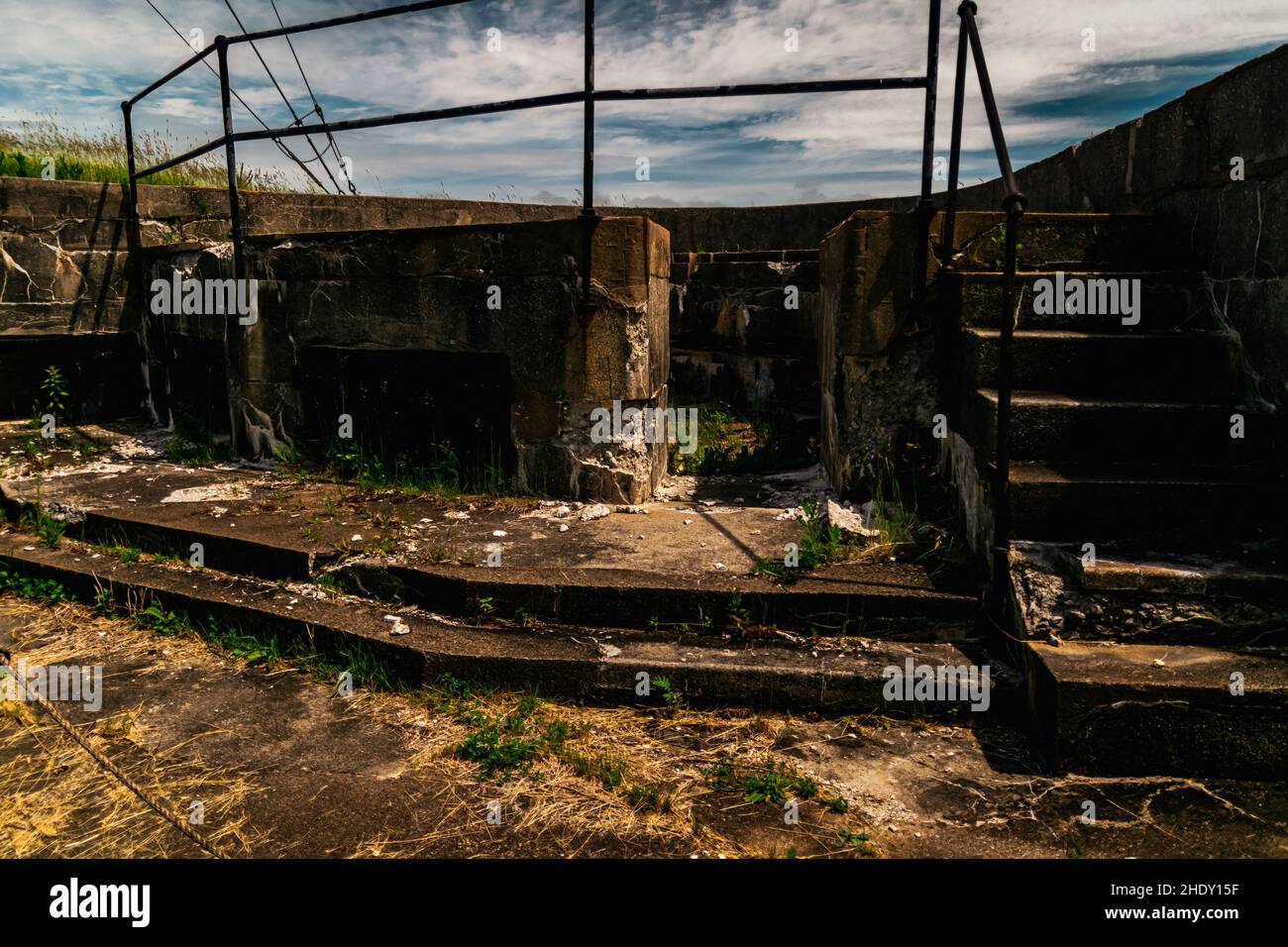 crumbling quick-fire gun emplacement in fort charlotte on georges ...