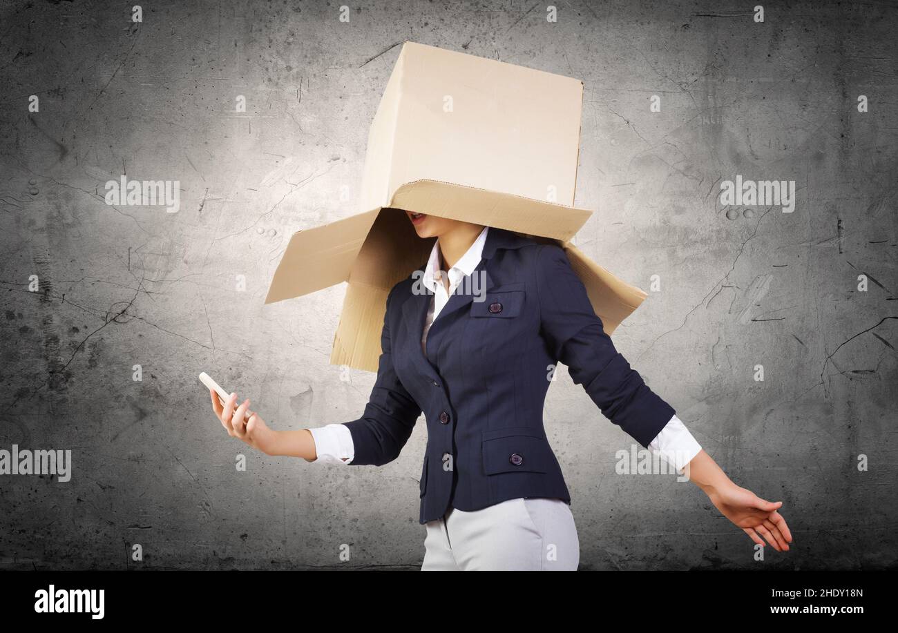 business woman, mobile, anonymous, shut oneself off, boss, business ...