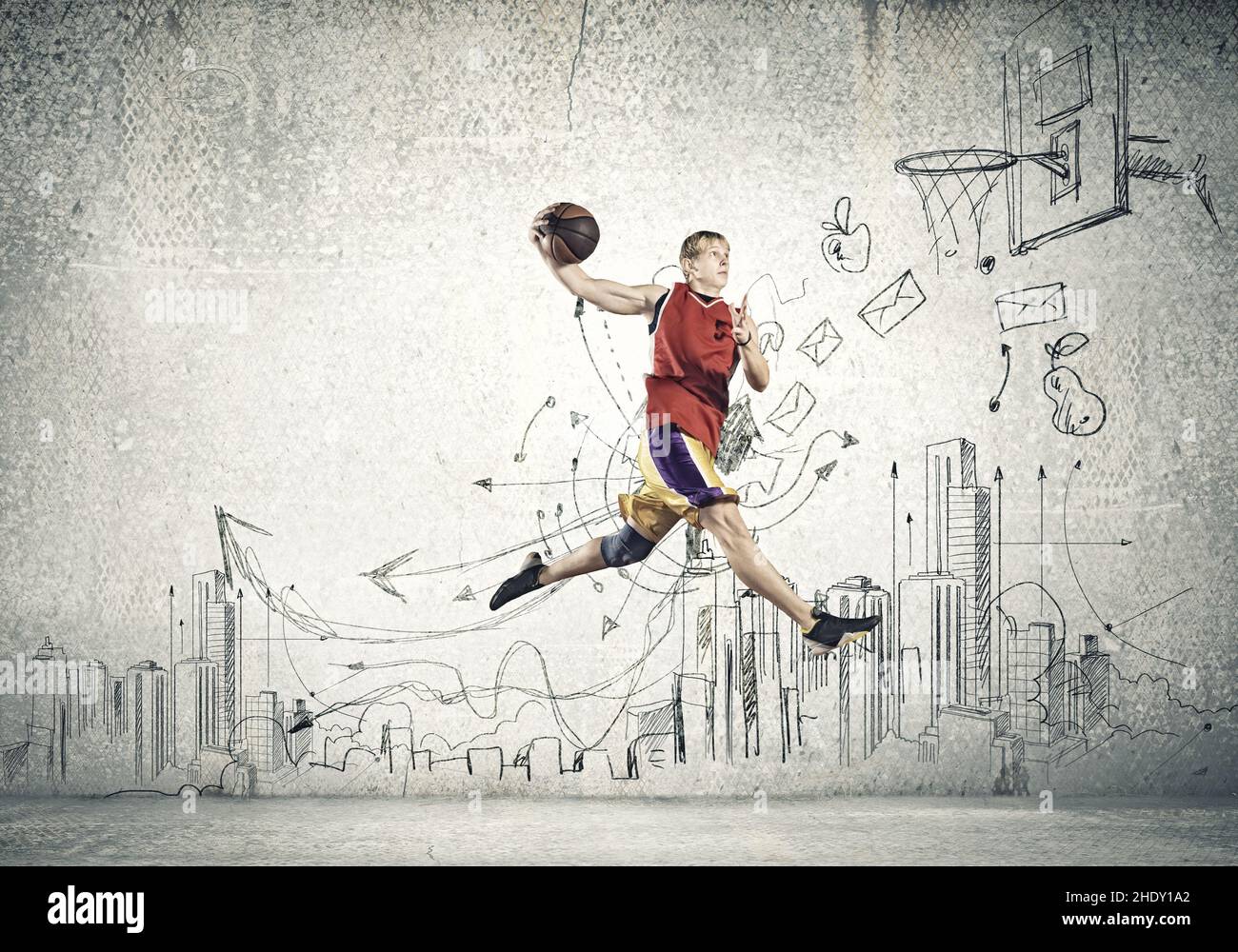 Jump ball illustration hi-res stock photography and images - Alamy