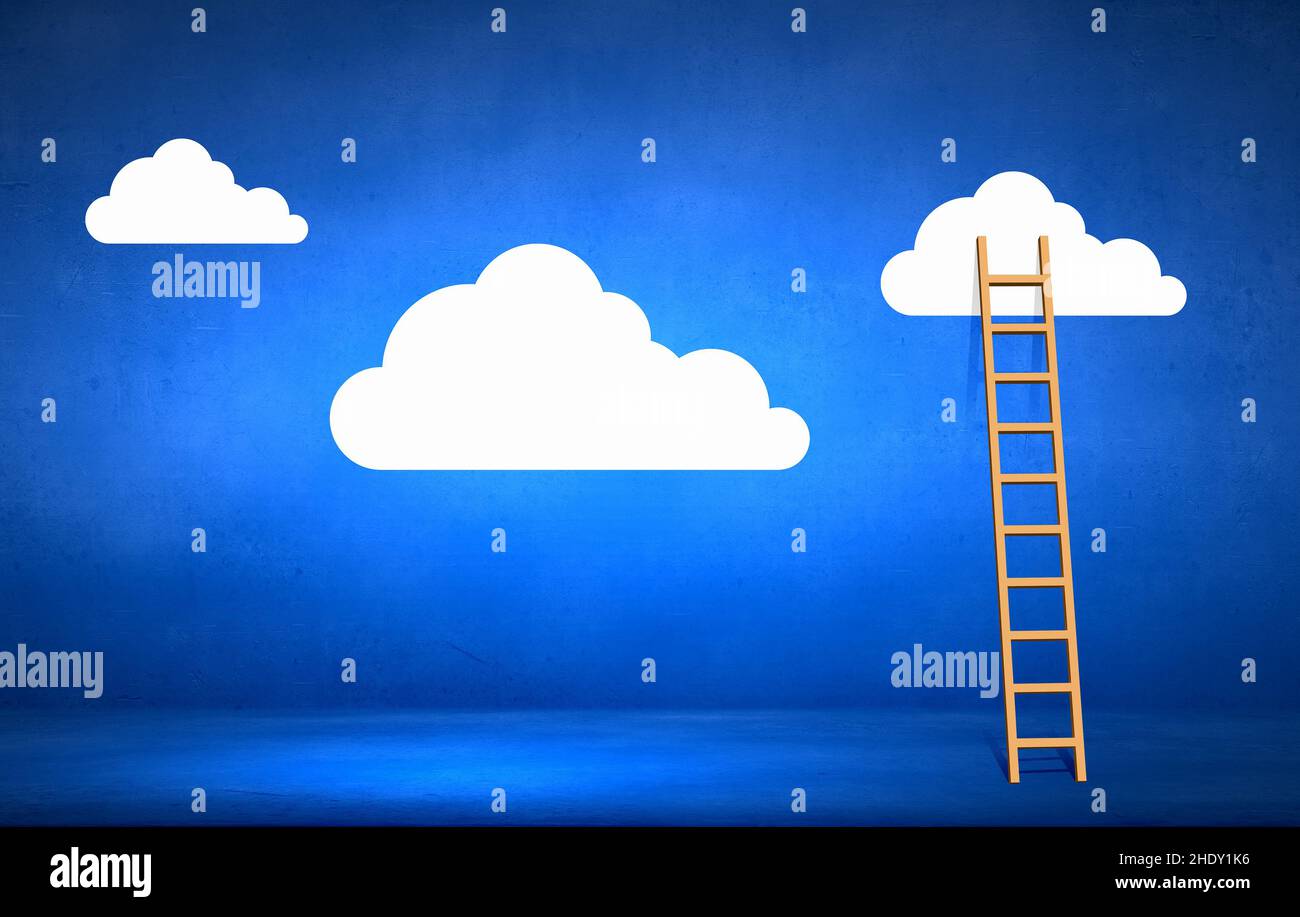 high up, clouds, ladder, up, high ups, cloud, ladders Stock Photo - Alamy
