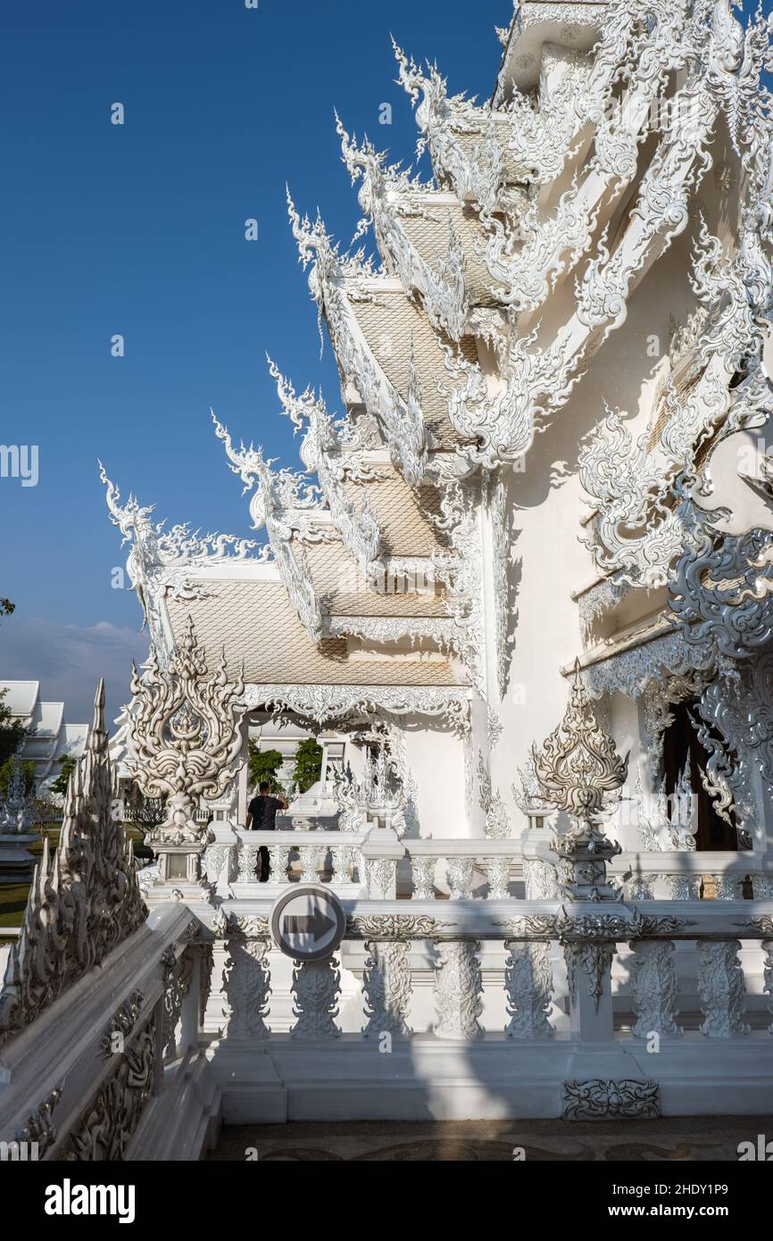 Chiang Rai Thailand, white temple Chiangrai during sunset, Wat Rong ...