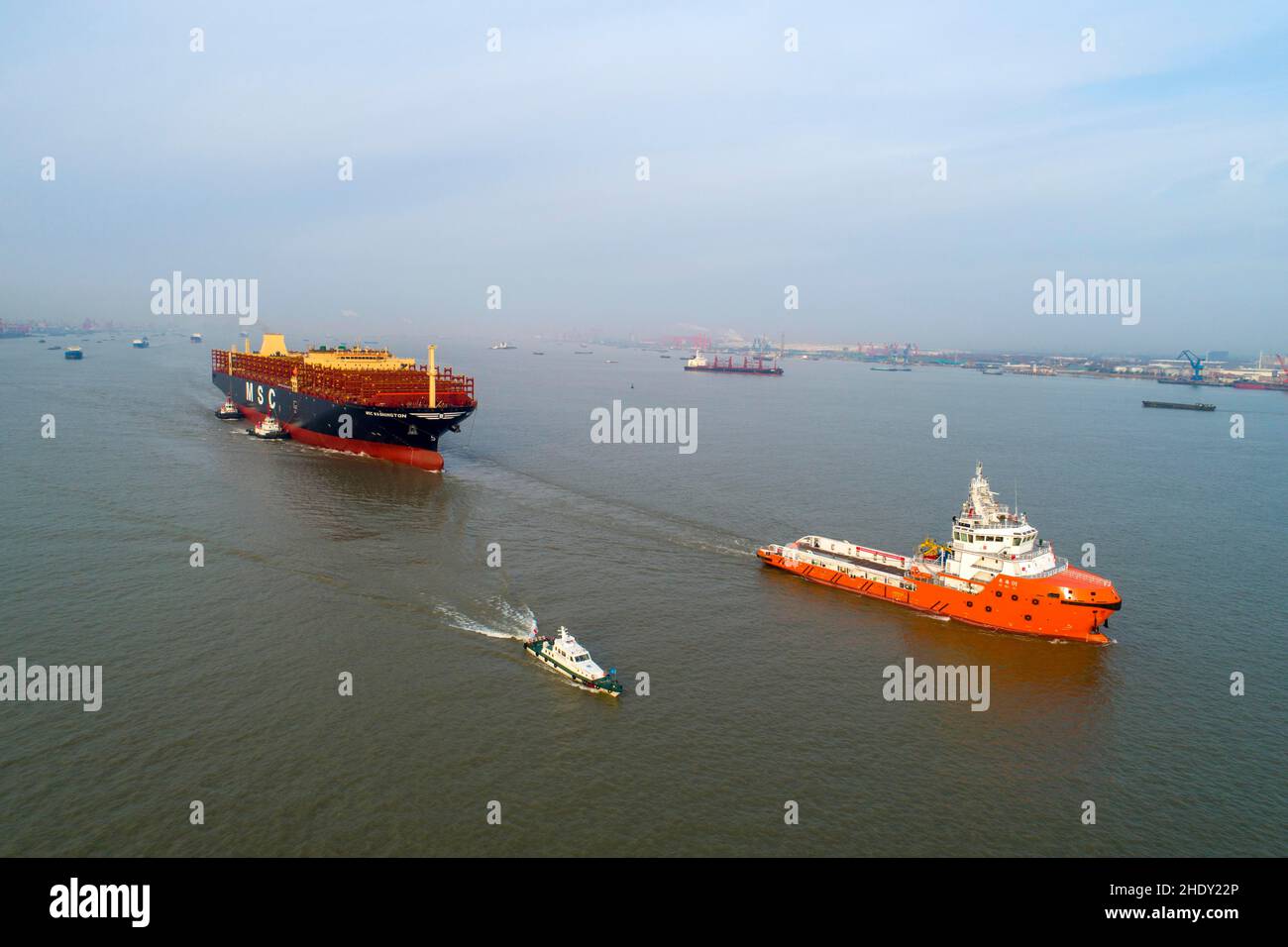 TAIZHOU, CHINA - JANUARY 7, 2022 - An aerial photo taken on Jan. 7 ...