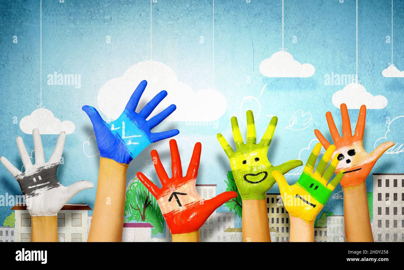 colorful, positive, children's hands, colorfuls, colourful, positives ...
