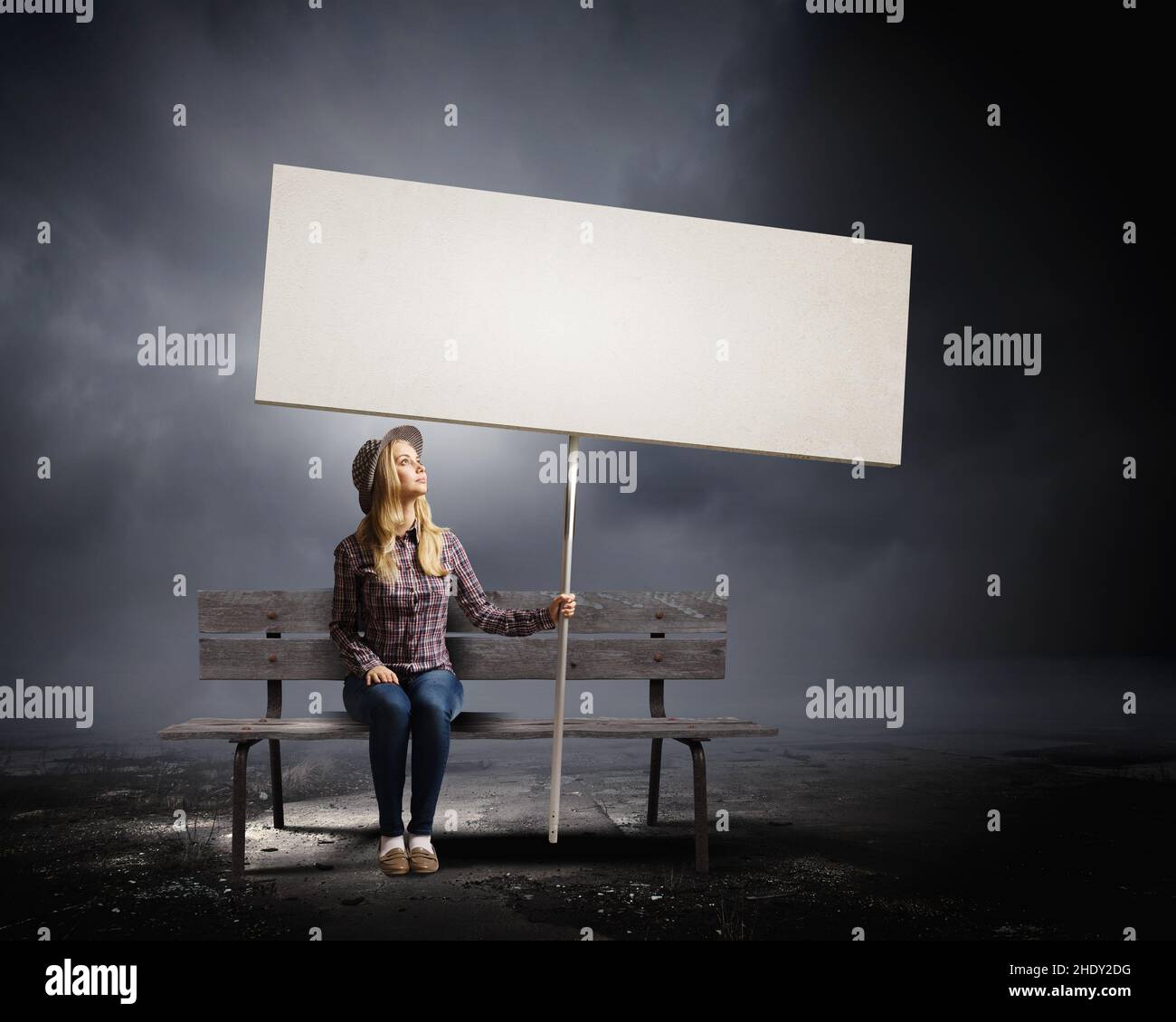 waiting, billboard, advertisement, solitude, billboards, advertisements ...