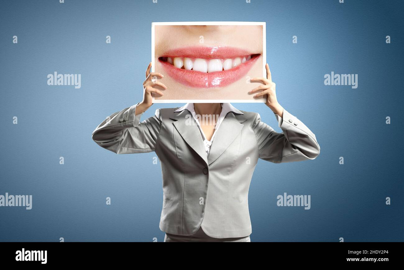 Business woman friendly mouth hi-res stock photography and images - Alamy